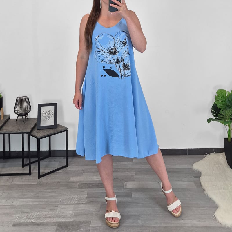 OBLEKA 3288 SVETLO MODRA - Opsy.si